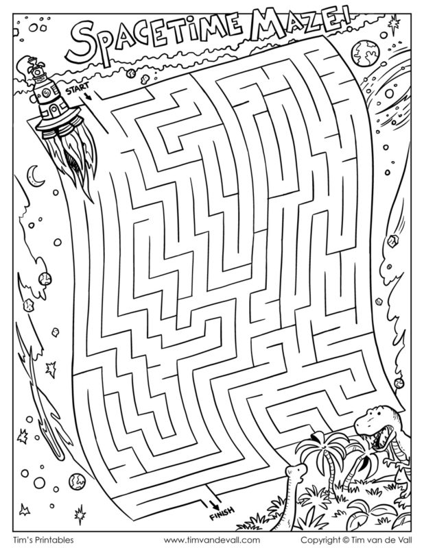 06-spacetime-maze-bw - Tim's Printables