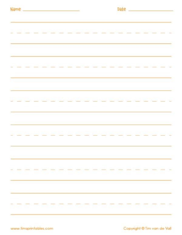 Blank Printable Handwriting Sheets for Kids - Tim's Printables