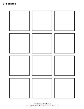 Square Templates - 2 Inch - Tim's Printables