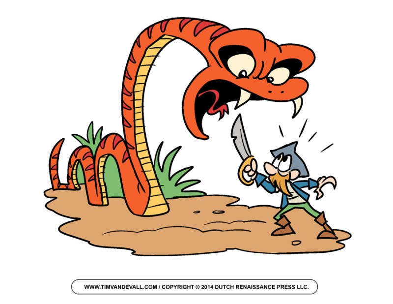 Pirate-Fighting-Snake-Clip-Art - Tim's Printables