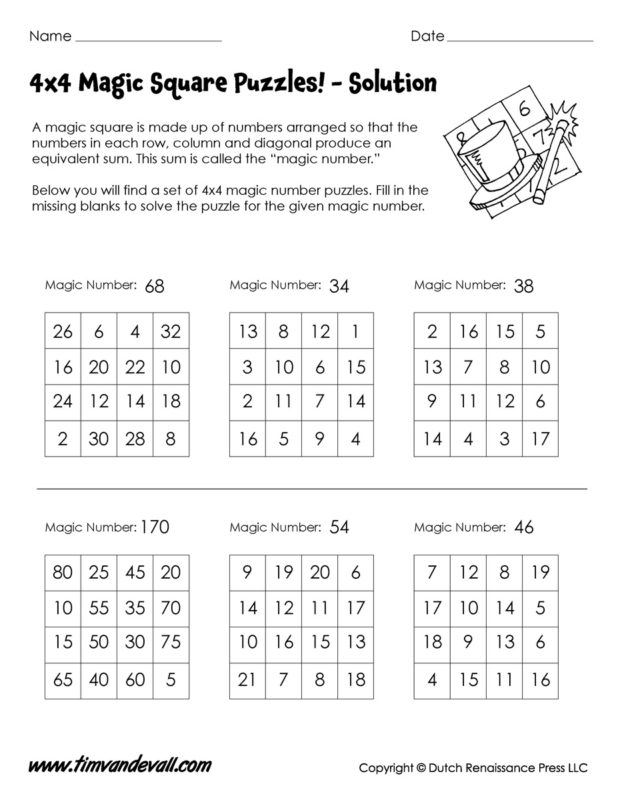 4x4-Magic-Square-Puzzle-Solution - Tim's Printables
