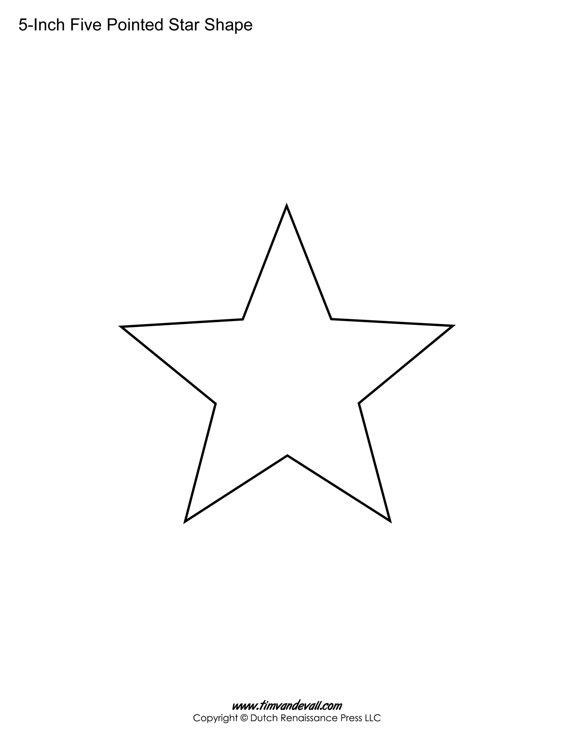 Printable Five Pointed Star Templates| Blank Shape PDFs