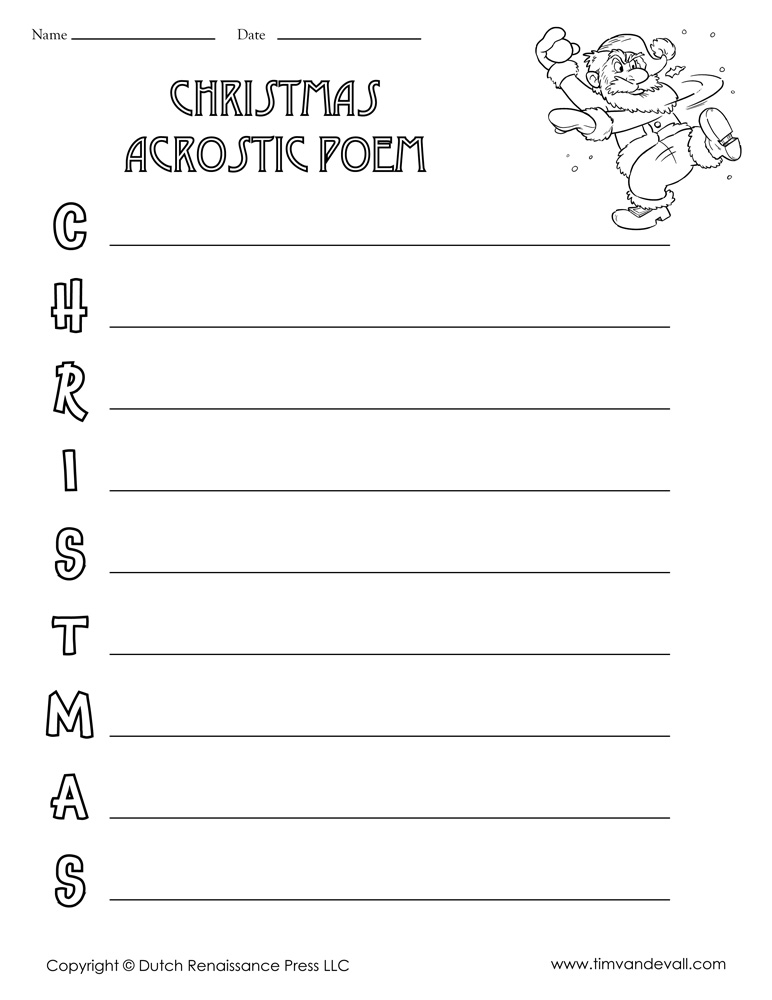 Acrostic-Poem-for-Christmas - Tim's Printables
