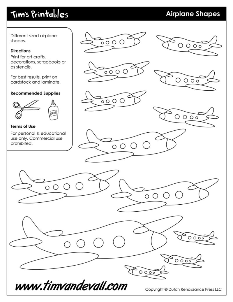 airplane-shapes - Tim's Printables