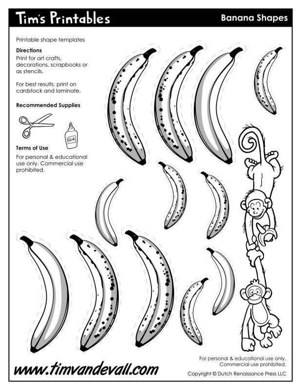 Banana Shapes - Tim's Printables