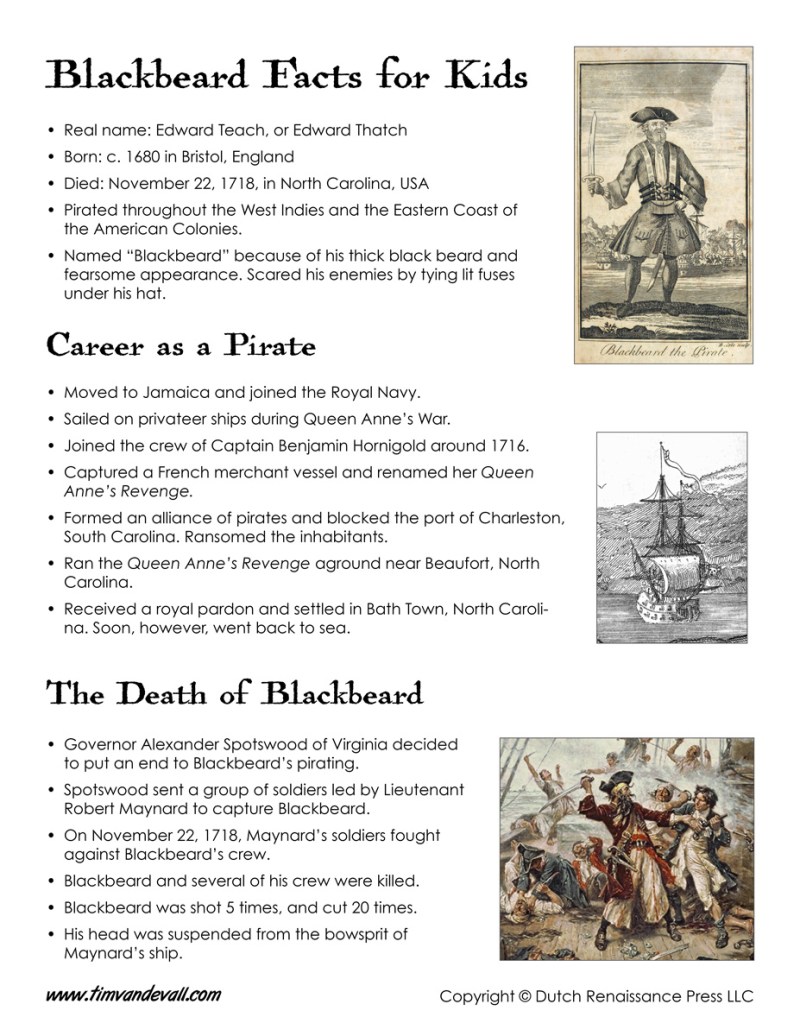 Blackbeard-Facts-for-Kids - Tim's Printables