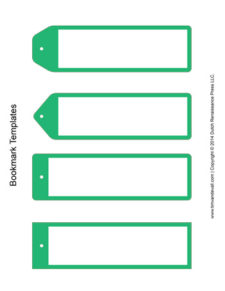 Bookmark Templates - Green - Tim's Printables