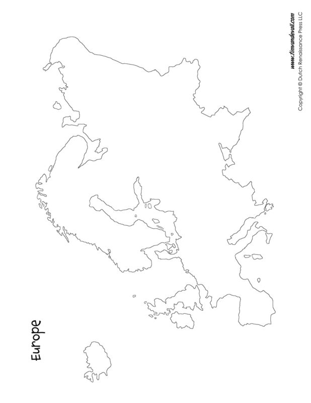 Blank-Europe-Map - Tim's Printables