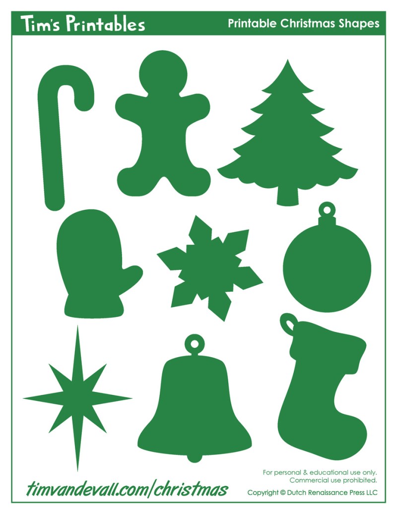Printable Christmas Shapes - Tim's Printables