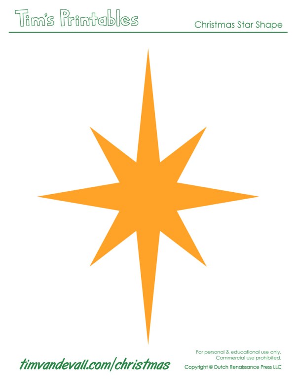 Christmas-Star-Shape - Tim's Printables