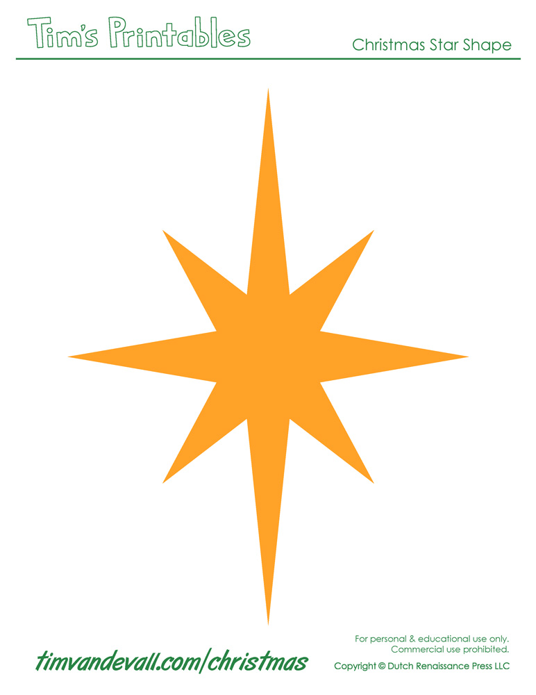 Christmas-Star-Shape - Tim's Printables