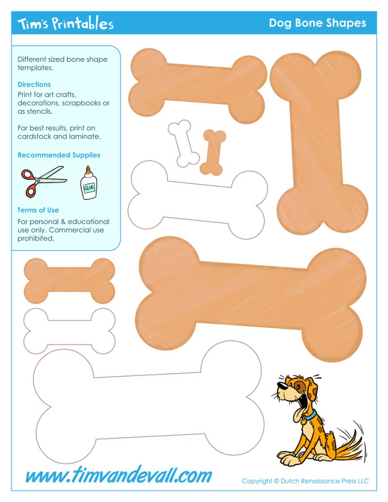 Free Printable Dog Bone Templates | Blank Dog Bone Shapes