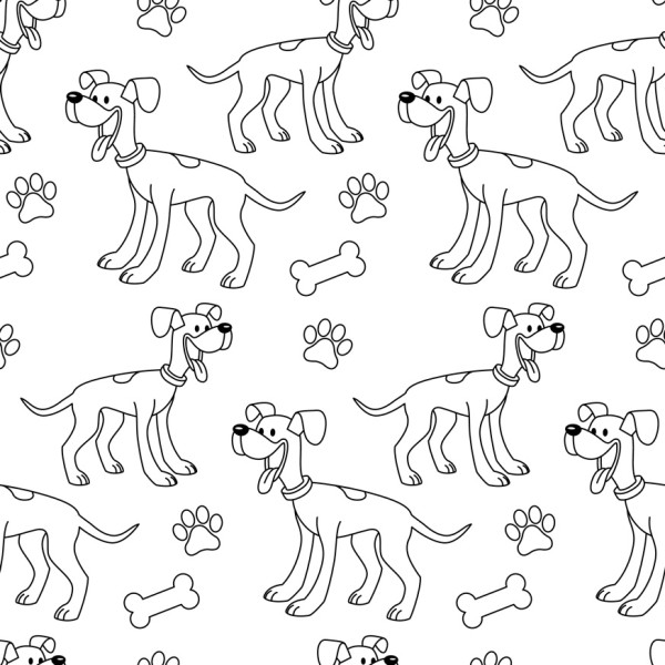 Dog Repeating Pattern - Tim's Printables