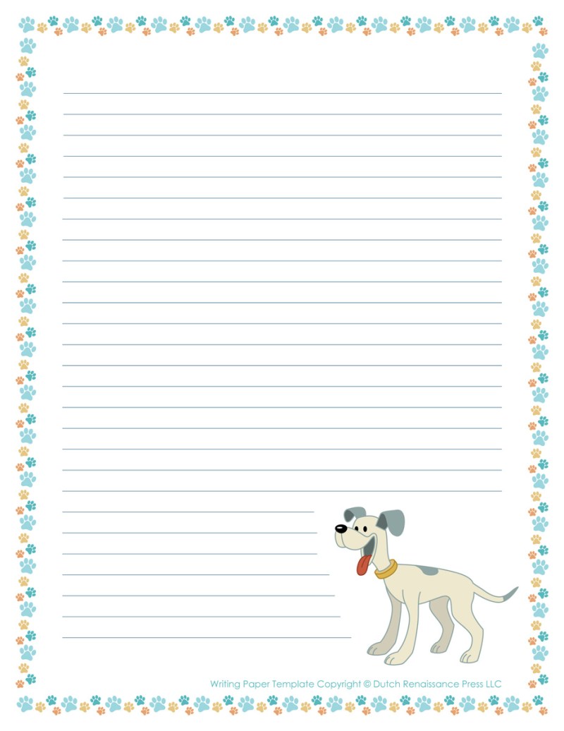 Dog Writing Paper - Tim's Printables