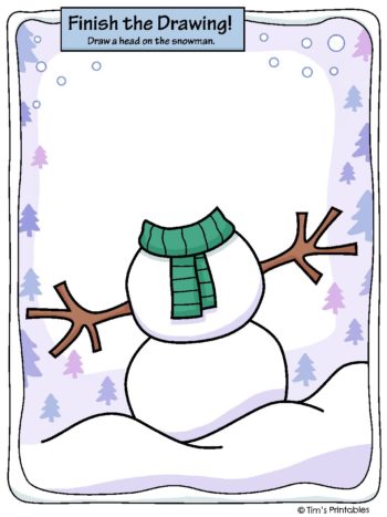 Finish-the-Drawing-the-Snowman-Tims-Printables - Tim's Printables