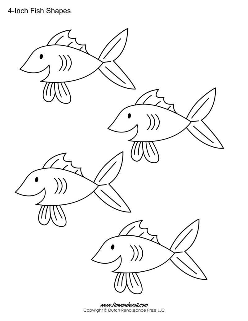 Fish Shape Templates - Tim's Printables