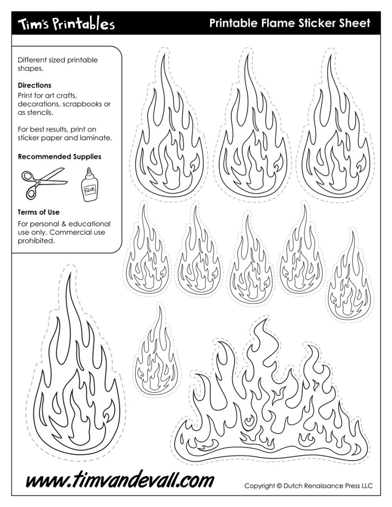 Flame Templates - Tim's Printables
