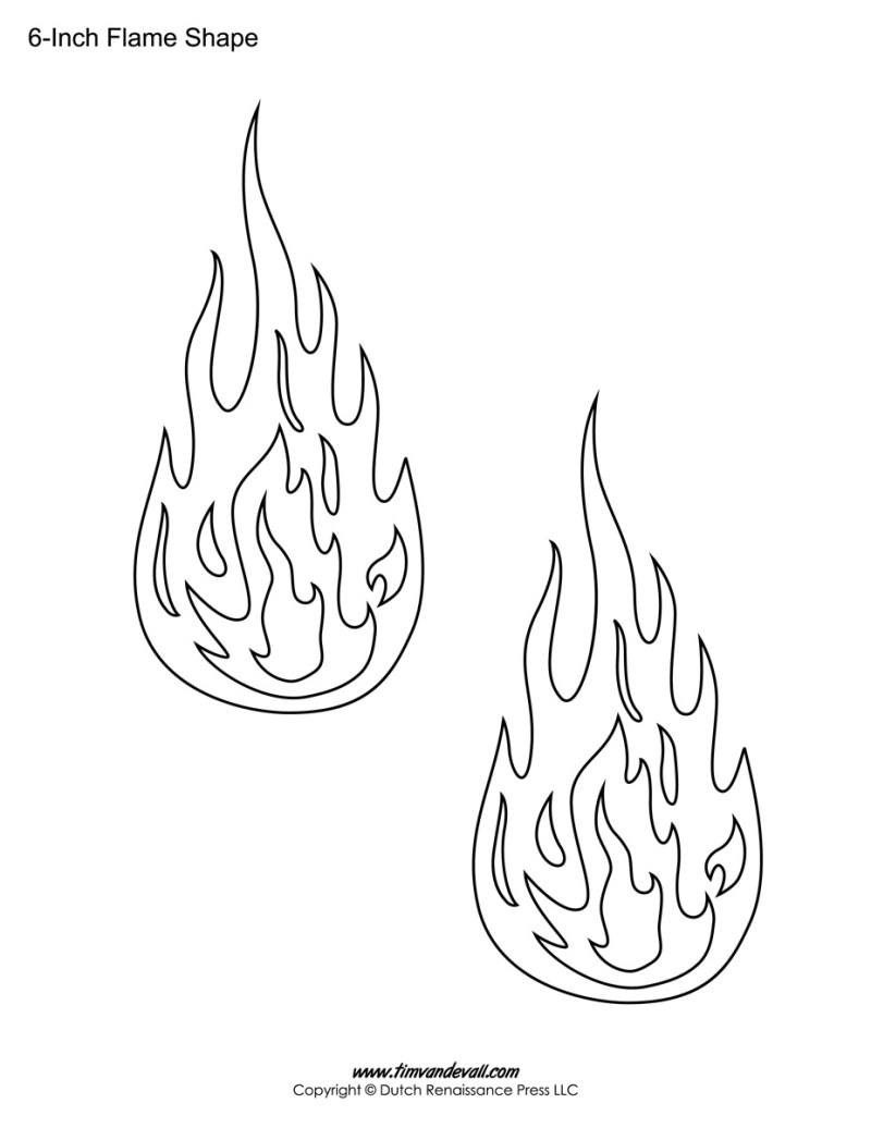 Flame Stencil Printable - Tim's Printables