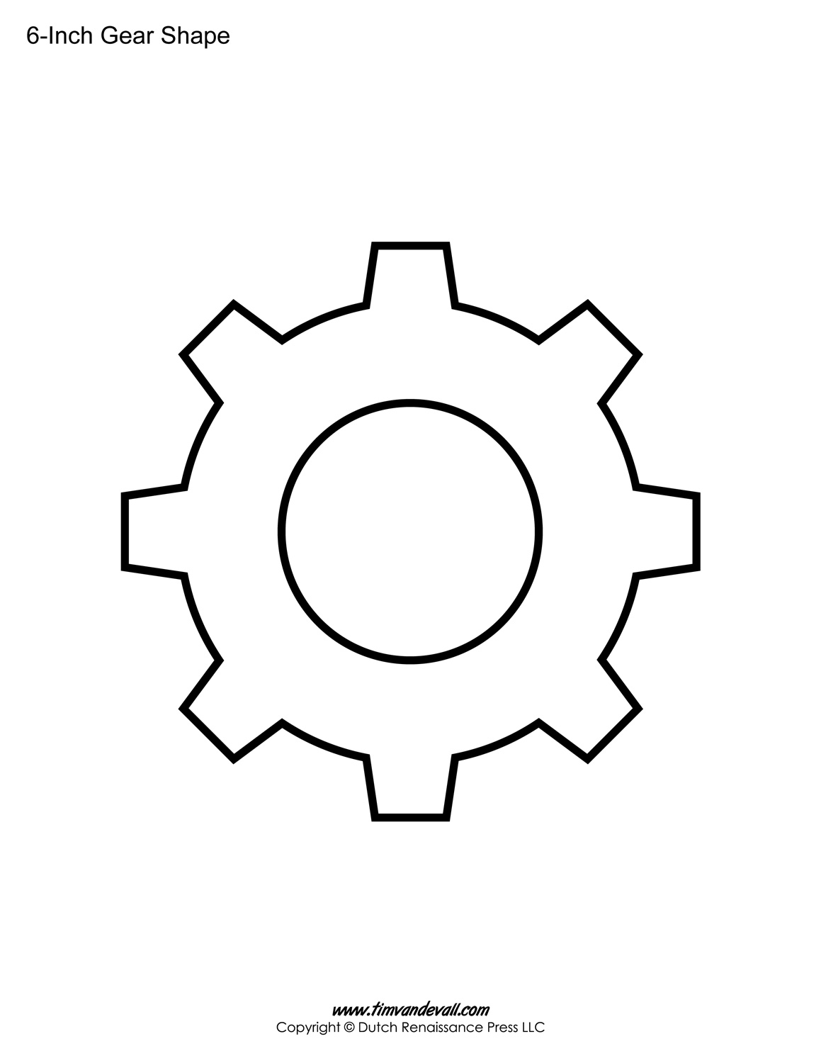 Gear Templates / Gear Shape Printables - Tim's Printables