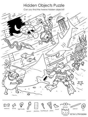 Printable Hidden Object Puzzles for Kids - Find all the Items in the ...