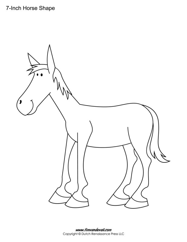Horse Templates / Horse Shape Printables - Tim's Printables