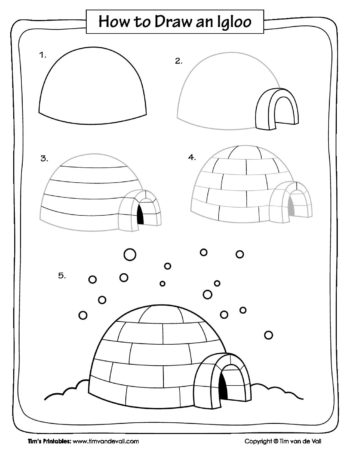 How-to-Draw-an-Igloo - Tim's Printables