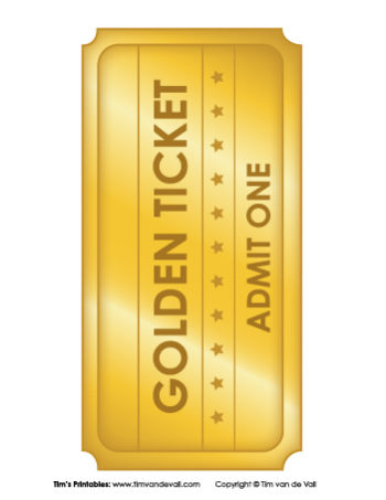 Large Golden Ticket - Tim's Printables