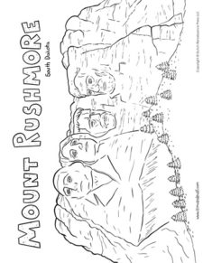 Mount Rushmore Coloring Page - Tim's Printables