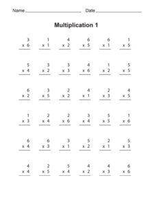 Multiplication Worksheet #1 - Tim's Printables