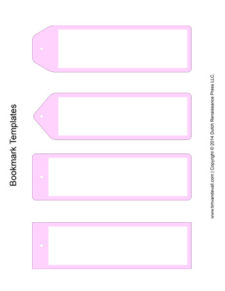 Bookmark Templates - Pink - Tim's Printables