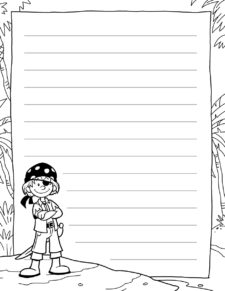 Pirate-Writing-Paper-01-BW - Tim's Printables