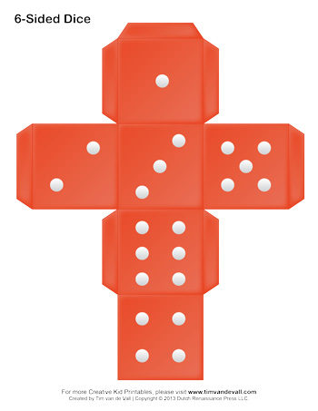 Printable-6-Sided-Paper-Dice-Red-350 - Tim's Printables