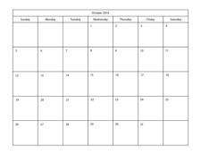 Printable-Calendar-Template-October-2014 - Tim's Printables