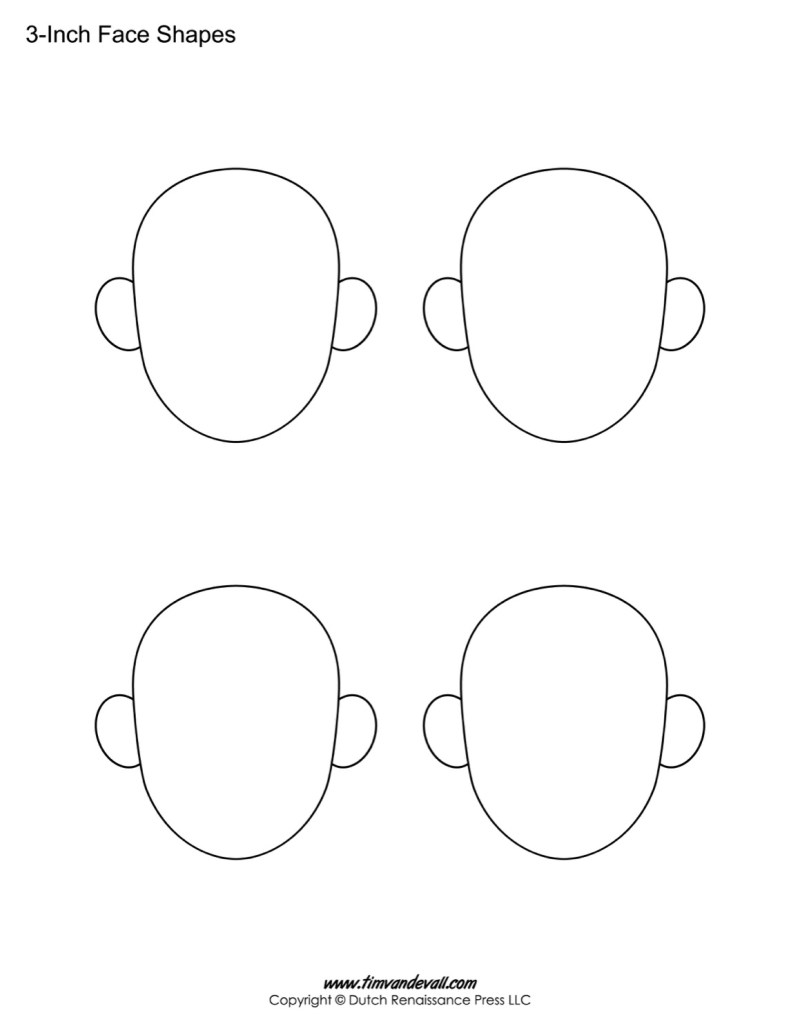 Face Templates / Face Shape Printables - Tim's Printables