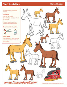 Printable Horse Templates / Horse Shapes for Art Crafts
