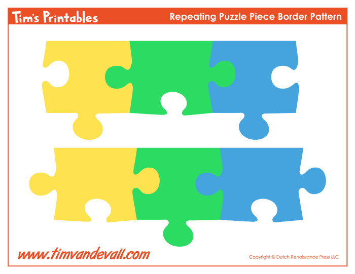 Printable Puzzle Piece Border - Tim's Printables