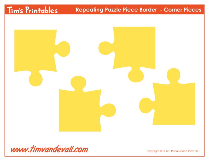 Printable Puzzle Piece Corners - Tim's Printables