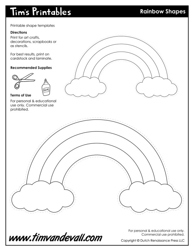 Rainbow Shapes - Tim's Printables