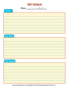 Goal Setting Sheet - Tim's Printables