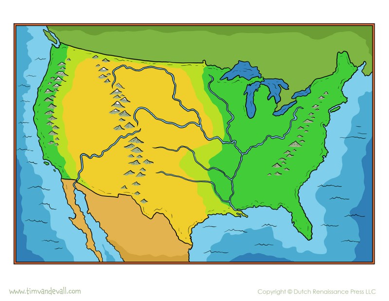 USA-Map-Blank-Color - Tim's Printables