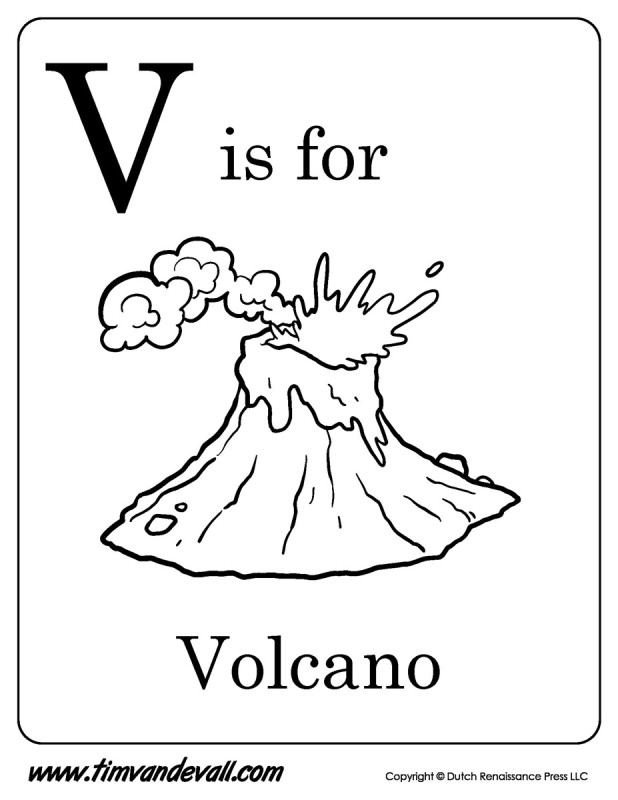 V-is-for-Volcano-Printable - Tim's Printables