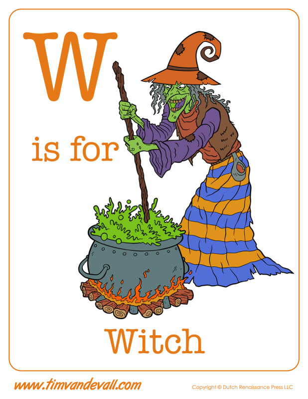 W Is for Witch - Tim's Printables