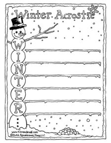 Winter Acrostic Poem Template - Creative Winter Writing Activity for Kids