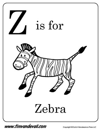 Z-is-for-Zebra-Printable-350 - Tim's Printables