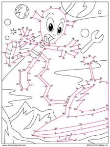 Alien Dot-to-Dot - 145 Dots - Tim's Printables