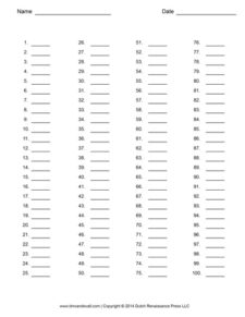 Answer Sheet Template #4 - Tim's Printables