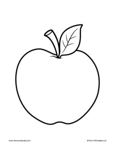 Apple Coloring Page - Tim's Printables