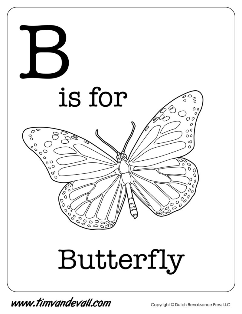 B for Butterfly - Tim's Printables
