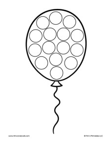 Balloon Dot Marker Worksheet - Tim's Printables