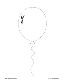 Balloon Tracing Worksheet - Tim's Printables